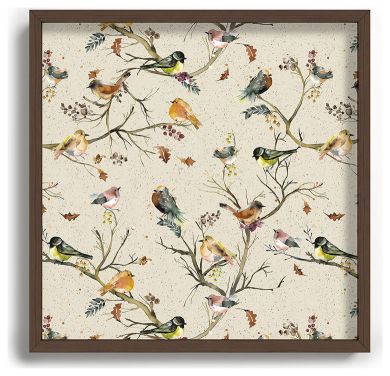 Ninola Design Birds Tree Classic Cottage Recessed Framing Square, 20x20 ...