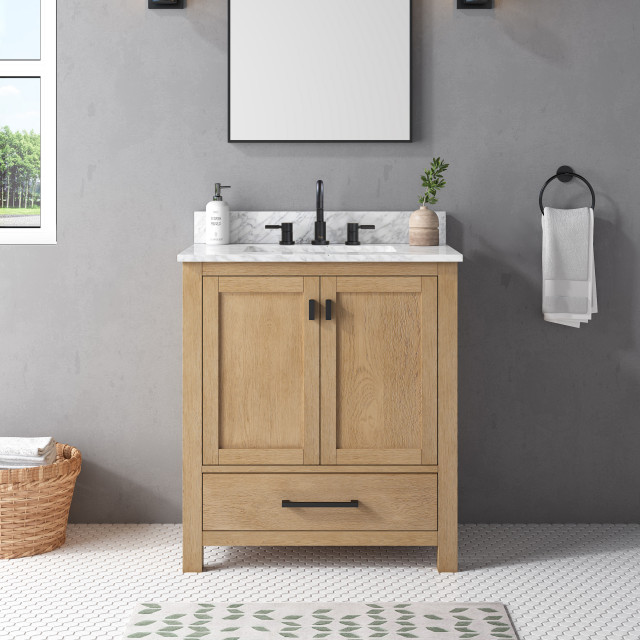 Modero Vanity Only, Burhsed Oak Collection, 30 - Transitional ...