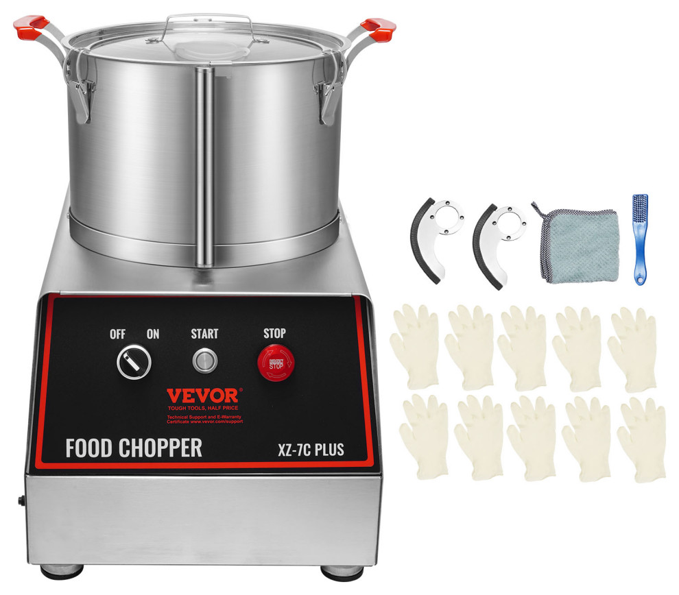 VEVOR Food Processor and Vegetable Chopper 750W 7 Quart Stainless Steel ...