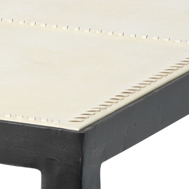 Nevado Leather Side Table - Industrial - Side Tables And End Tables ...