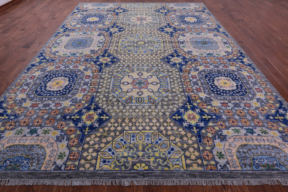 Handmade Mamluk Wool Rug 10' 3" X 13' 11"- Q21240, 10' 3" X 13' 11 ...