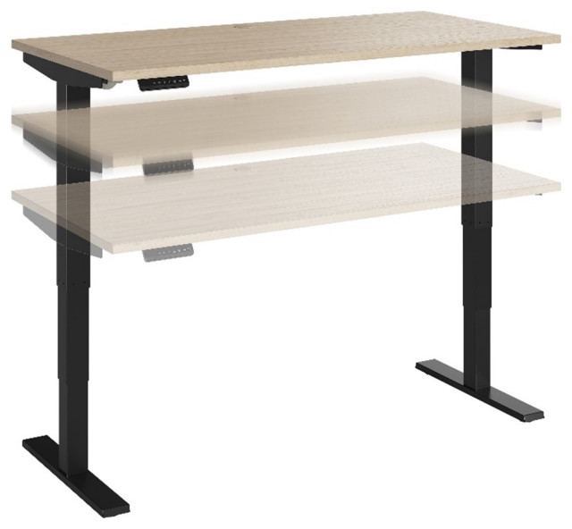 Move 40 Series 60W Adjustable Standing Desk in Natural Elm - Engineered ...