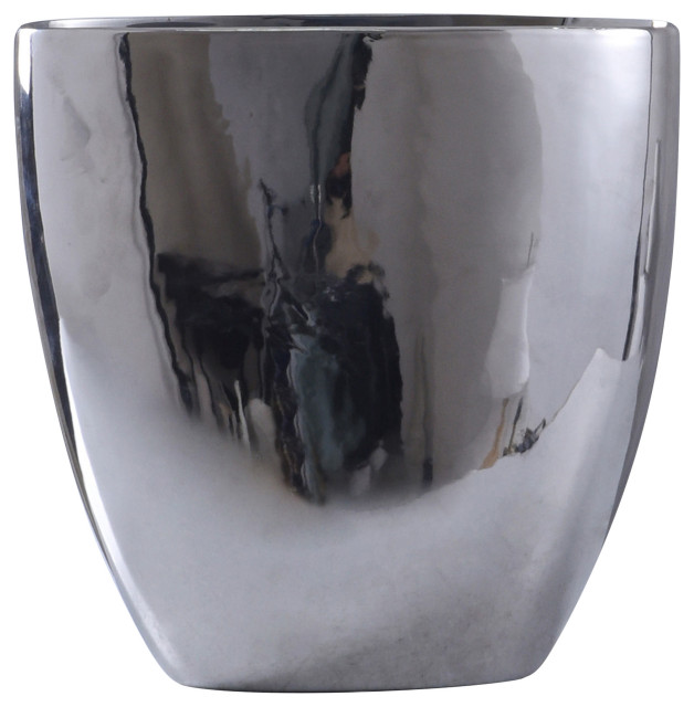 Darius Vase Large Chrome Finish on Ceramic - Contemporary - Vases - by ...