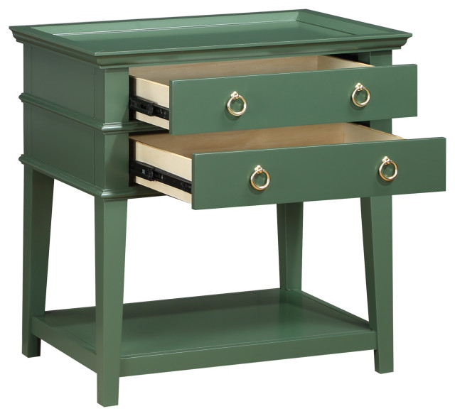 Clara 2-Drawer Tray Top Nightstand - Contemporary - Nightstands And ...