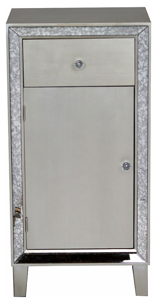 Champagne Wooden Mottled Mirror Accent Cabinet - Contemporary - Accent ...