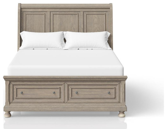 Prescott Gray King Bed - Contemporary - Platform Beds - by Bison Commerce | Houzz