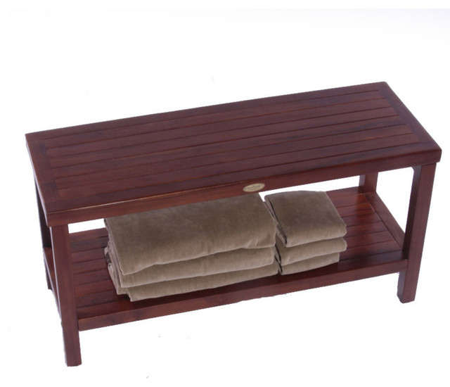 Classic Teak Shower Bench, 36 - Contemporary - Shower Benches & Seats ...