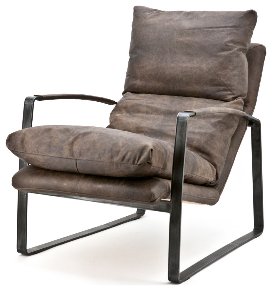 Dark Brown Lounge Chair, Eleonora Lex - Industrial - Armchairs And ...
