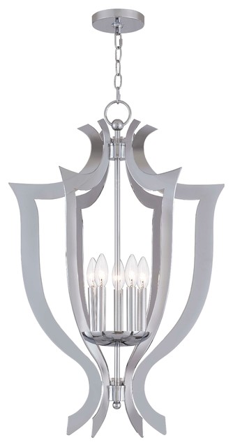 Livex Lighting Aldrich Polished Chrome Light Lantern Chandelier ...