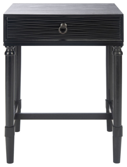 Hazel 1 Drawer Accent Table, Black - Modern - Side Tables And End ...