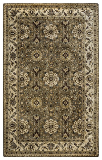 Rizzy Home Shine SN0334 Dark Khaki Border Area Rug, Rectangular 9' x 12 ...