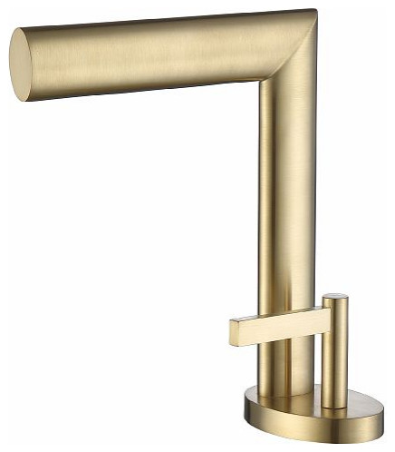 Single Handle Brushed Gold Right-Angled Design Faucet for Bathroom ...