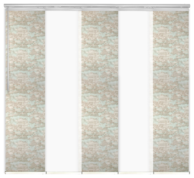 Navajo White-Florentina 5-Panel Track Extendable Vertical Blinds 58-110 ...