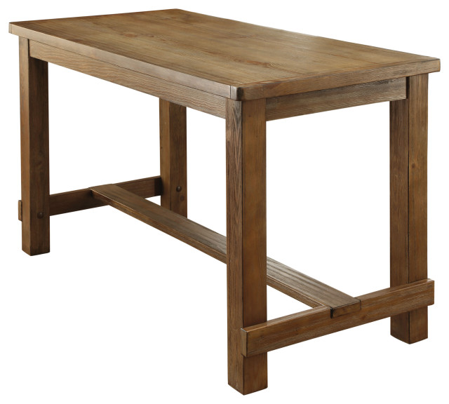 Charlie Rustic Oak Counter Height Dining Table - Rustic - Dining Tables ...