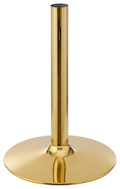 28" Dining Table, Round, Gold Walnut, Metal, Modern Cafe Bistro ...