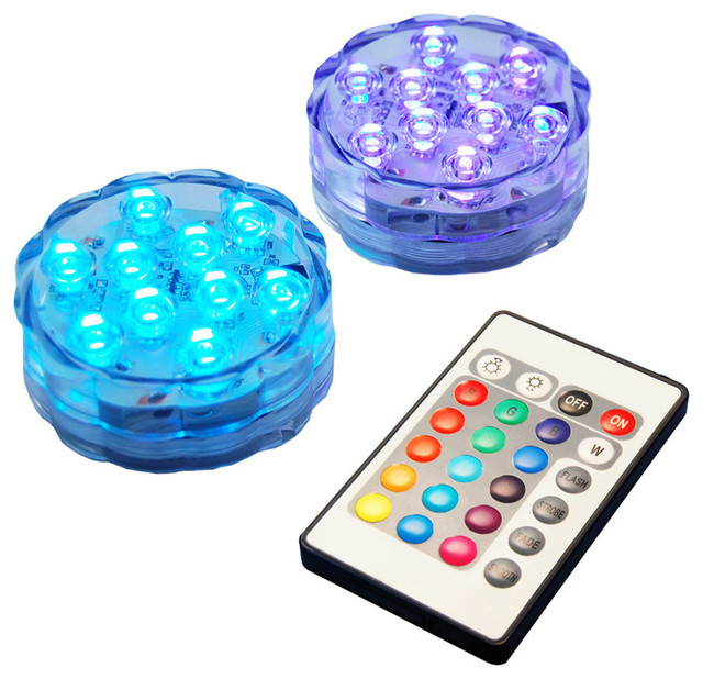 Battery Operated LED Lights With Remote Control- Multi Color, Set of 2 ...