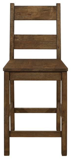 Benzara BM230289 Rustic Ladder Back Counter Height Chair Set of 2 ...