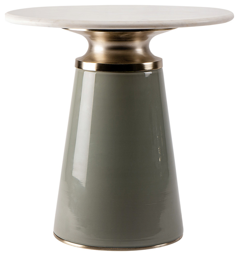 Marble Top, 18" Nebular Side Table, Gray - Transitional - Side Tables ...