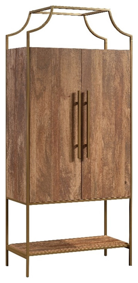 Sauder International Lux Engineered Wood Cabinet in Sindoori Mango ...