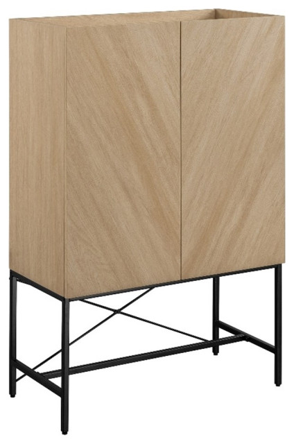 Pemberly Row 2-Door Wood Accent Cabinet with Inset Top - Coastal Oak ...