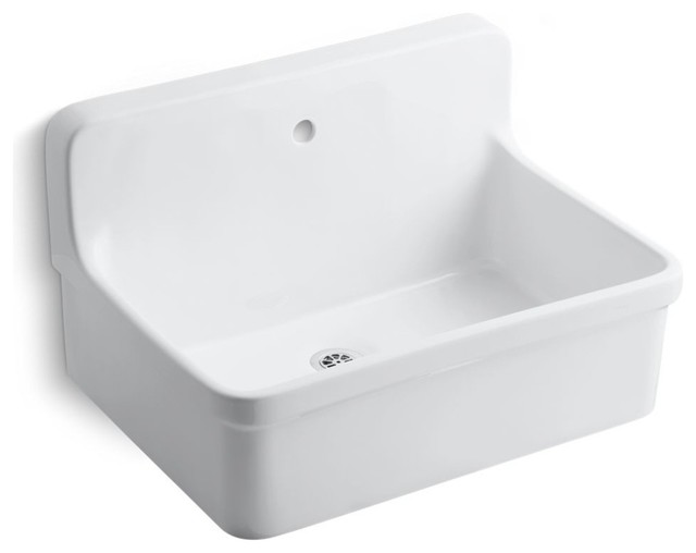 Kohler Gilford 30"x22" Bracket-Mounted Scrub-Up/Plaster Sink, White ...