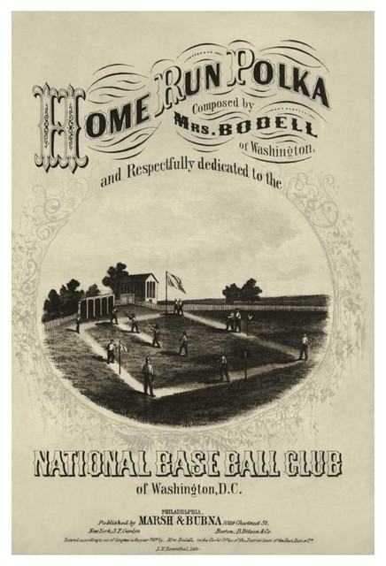 "Home run polka" Digital Paper Print by Vintage Sports, 14"x20", 18"x26 ...