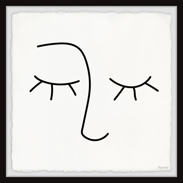 "Just a Face" Framed Painting Print, 18"x18" - Contemporary - Prints ...