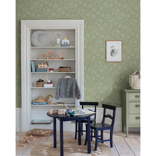 Mallow Green Floral Vine Wallpaper, Bolt - Contemporary - Wallpaper ...