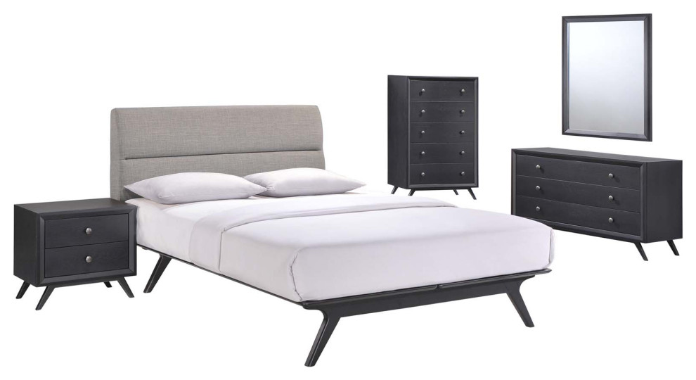 Addison 5 Piece Queen Bedroom Set - Midcentury - Bedroom Furniture Sets ...