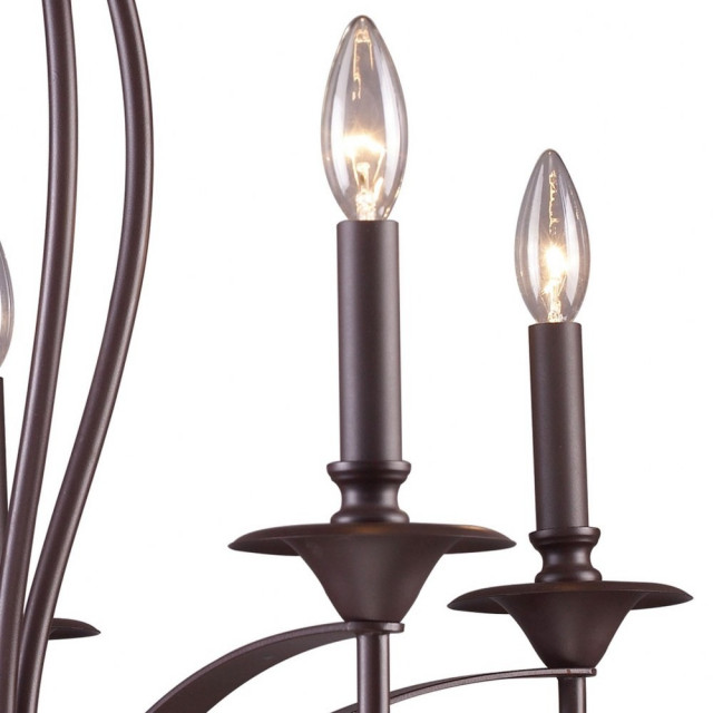 Transitional Five Light Chandelier in Oiled Bronze Finish - Chandelier ...