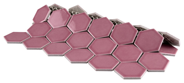 Tribeca 2" Hex Porcelain Mosaic Floor and Wall Tile, Sample ...