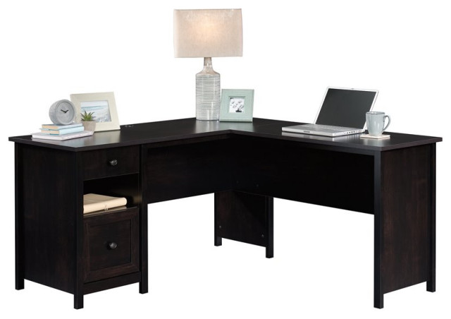 Sauder County Line Engineered Wood L-Shaped Computer Desk in Soft White ...