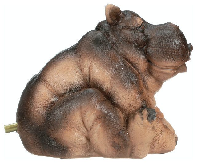 Hanna the Hippo Spitter Piped Statue - Contemporary - Outdoor Fountains ...