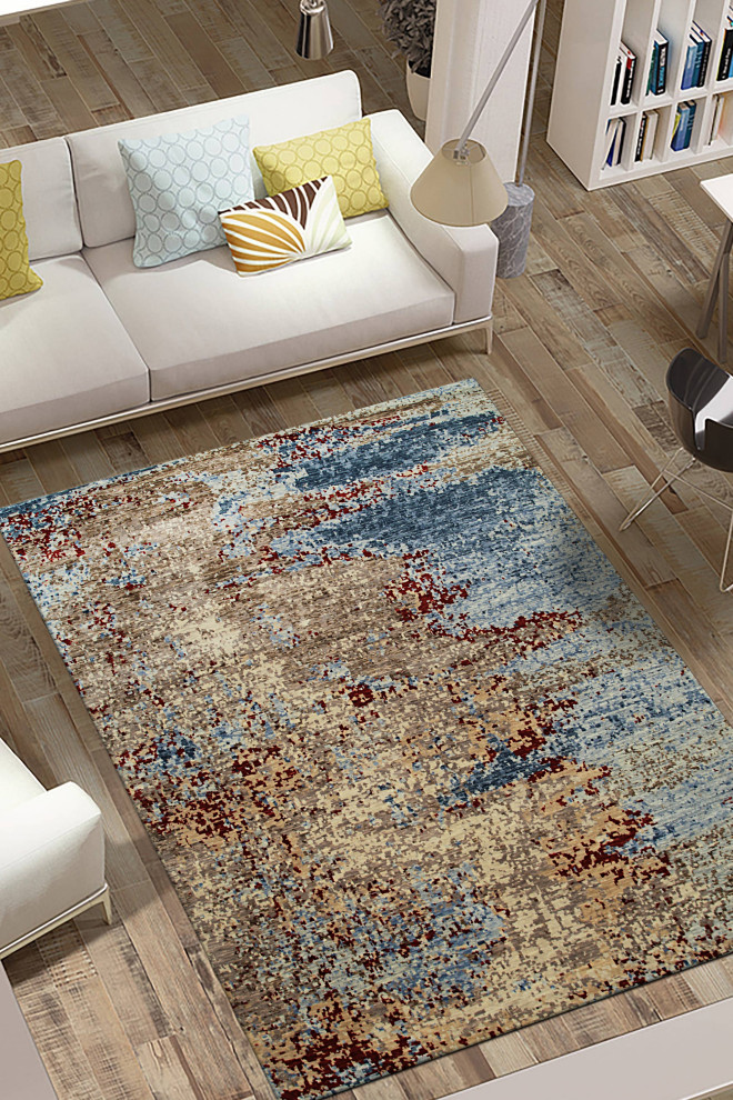 GRAY Contemporary Abstract Galaxy Area Rug - Contemporary - Area Rugs ...