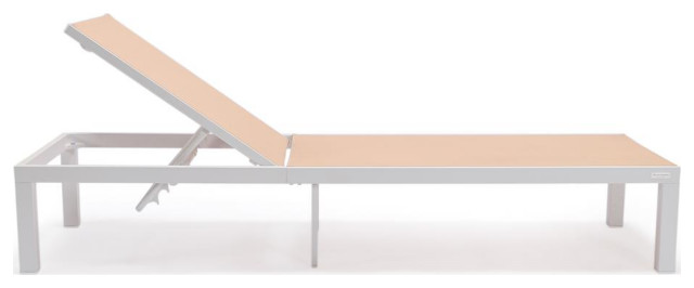 White Aluminum Outdoor Patio Chaise Lounge Chair - Transitional ...