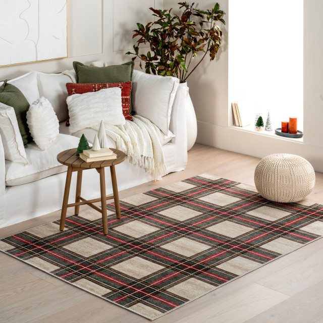 nuLOOM Aiken Classic Tartan Plaid Machine Washable Area Rug, 4'x6 ...