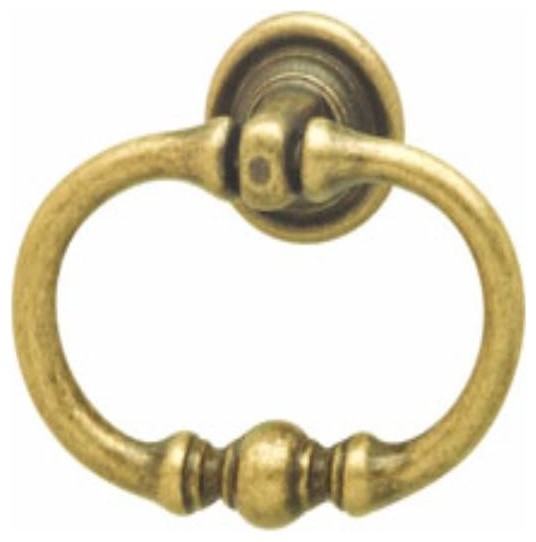 Hafele Ring Handle Brass Antique M4 55mm Traditional Cabinet And Drawer Handle Pulls