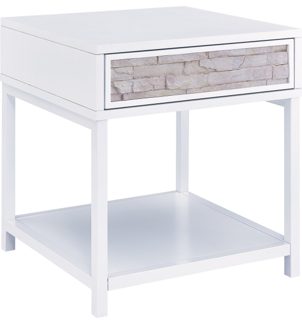 Dimsdale Faux Stone End Table - Contemporary - Side Tables And End ...