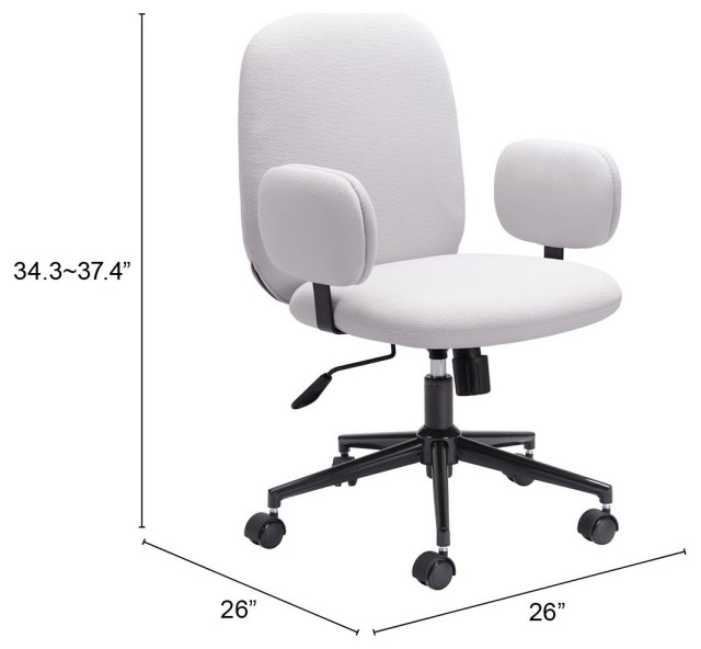 Computer Work Chair, Metal Steel, Fabric, Beige, Black, Home Business ...