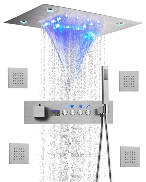 LED Shower System With Hand Shower and Jetted Body Sprays ...