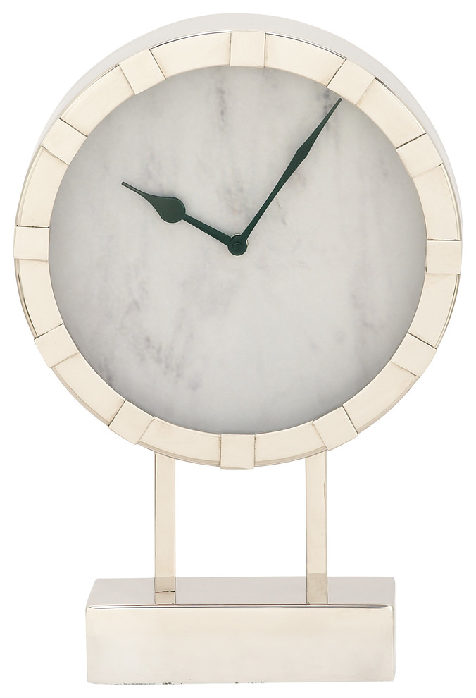 GwG Outlet Stainless Steel Nickel Table Clock, 10 x15, 15 ...