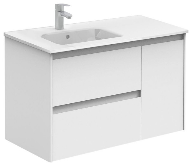 Ambra 90 Wall Mount Bathroom Vanity - Modern - Bathroom Vanities And ...