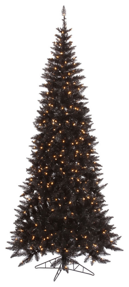 Vickerman Black Fir Slim Artificial Christmas Tree, 5.5' - Traditional ...