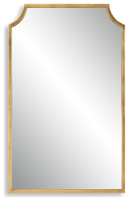Contemporary 22" x 36" Iron Gold Leaf Mirror - Contemporary - Wall ...