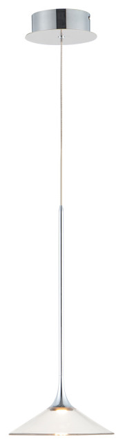 Cono LED 1-Light Mini Pendant, Polished Chrome - Contemporary - Pendant ...
