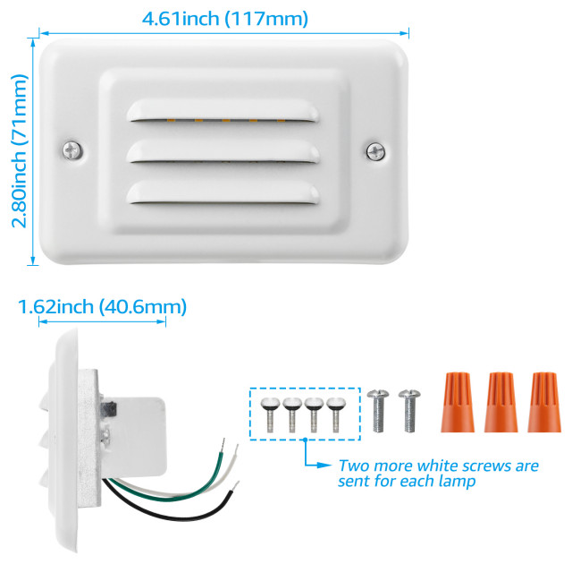 6-Pack Step Lights Indoor, Wall Mount Stair Lights With Louver ...