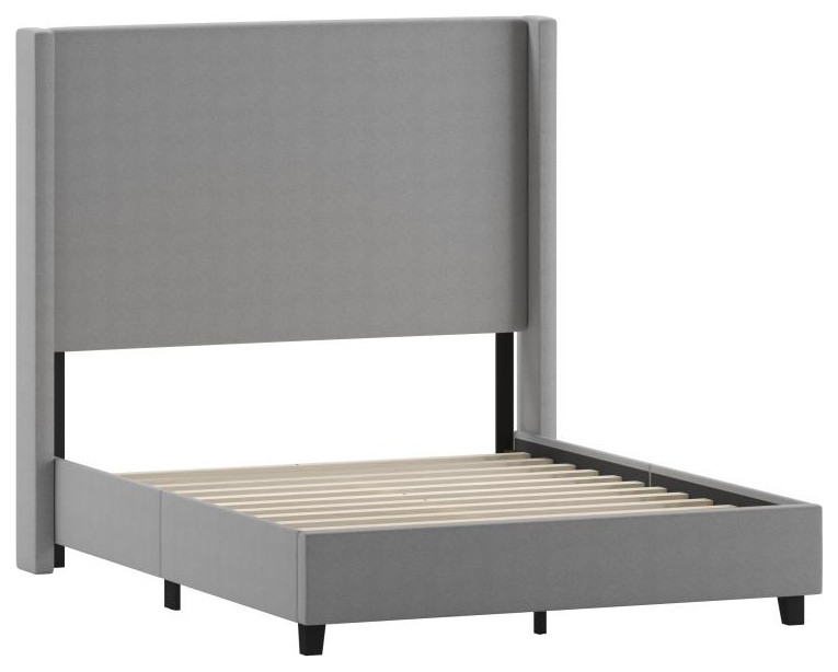 Gray Full Size Platform Bed - Transitional - Platform Beds - by ...
