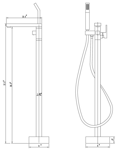 Freestanding Tub Shower Claw Foot Faucet With Handheld Spout ...