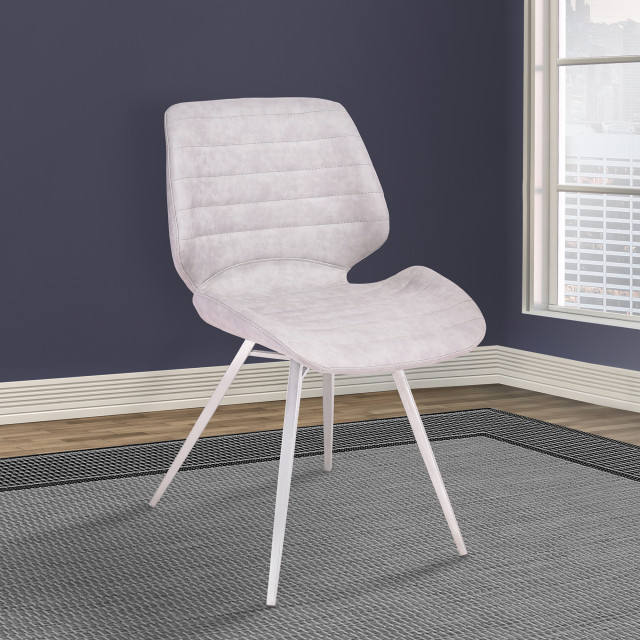 Valor Contemporary Dining Chair in Vintage Gray Faux Leather - Set of 2 ...