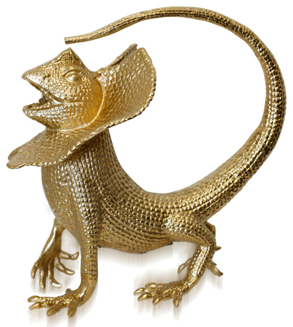 Asha Aluminum Metal Decorative Lizard Figurine Gold Finish Silver ...